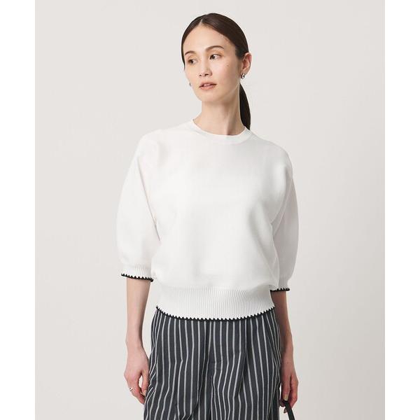 ZOZO問い合わせ番号:105973589ショップ:UNITED ARROWS，ユナイテッドアローズブランド:UNITED ARROWS，ユナイテッドアローズ商品名:ハマグリステッチ パフスリーブ ニット ‐ウォッシャブル‐カテゴリ:トップ...