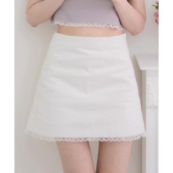 ZOZO問い合わせ番号:105975096ショップ:WANT SLIP，ウォント スリップブランド:mili meili，ミリーメイリー，WANT SLIP，ウォント スリップ商品名:インパン付裾レースミニスカートカテゴリ:スカート>...