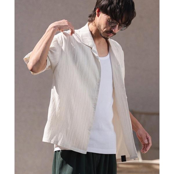 ZOZO問い合わせ番号:105975169ショップ:CAMBIO，カンビオブランド:CAMBIO，カンビオ商品名:mhs2621-Crinkle Fablic Open Collar Short Sleeve Shirts オープンカラー半...