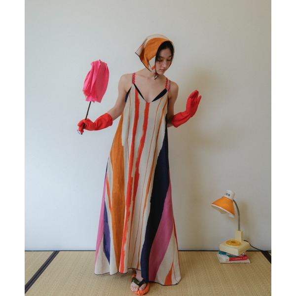 ZOZO問い合わせ番号:105975731ショップ:PAMM，パムブランド:PAMM，パム商品名:知性のストライプキャミワンピースカテゴリ:ワンピース/ドレス>ワンピースブランド品番:PM1567カラー:ライトグリーン，オレンジ系サイ...