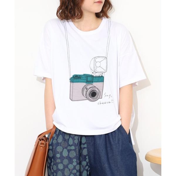 ZOZO問い合わせ番号:105975741ショップ:FUNALIVE，ファンアライブブランド:Emago，イマゴ，FUNALIVE，ファンアライブ商品名:EMAGO カメラパッチワークT 5分袖カテゴリ:トップス>Tシャツ/カットソー...