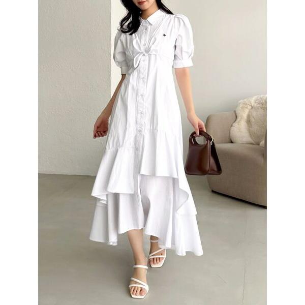 『タイムセール実施中』ZOZO問い合わせ番号:105976110ショップ:dazzlin，ダズリンブランド:dazzlin，ダズリン商品名:【POLO BCSコラボ】レイヤードリボンティアードシャツワンピースカテゴリ:ワンピース/ドレス&g...