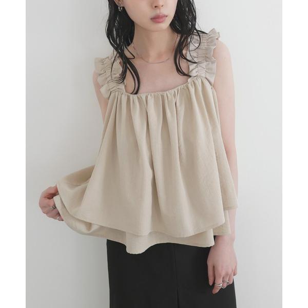 ZOZO問い合わせ番号:105976145ショップ:LIAN，リアンブランド:LIAN，リアン商品名:フリルギャザーデザイントップスカテゴリ:トップス>キャミソールブランド品番:244-311R3951/234-311R3951素材:...