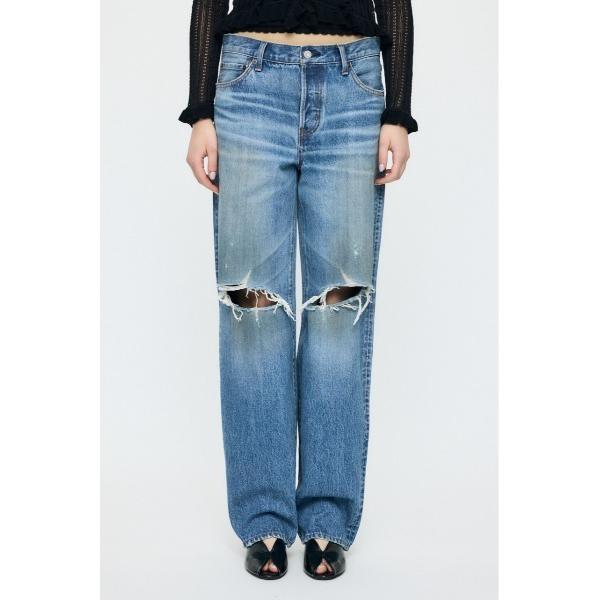 ZOZO問い合わせ番号:105976203ショップ:MOUSSY，マウジーブランド:MOUSSY，マウジー商品名:MIDRISE DAMAGED SLIM STRAIGHTカテゴリ:パンツ>デニムパンツブランド品番:010JS111-...
