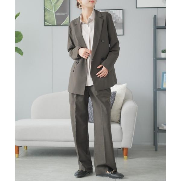 ZOZO問い合わせ番号:105976334ショップ:Ada.，エイダブランド:festinalente，フェスティナレンテ商品名:【洗える】テックリネン ダブルジャケット タックワイドセットアップカテゴリ:フォーマルスーツ/小物>スー...