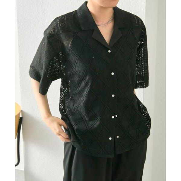 『タイムセール実施中』ZOZO問い合わせ番号:105977622ショップ:ear PAPILLONNER，イア パピヨネブランド:ear PAPILLONNER，イアパピヨネ商品名:開襟レースシャツ【SUM1 STYLE】カテゴリ:トップス...