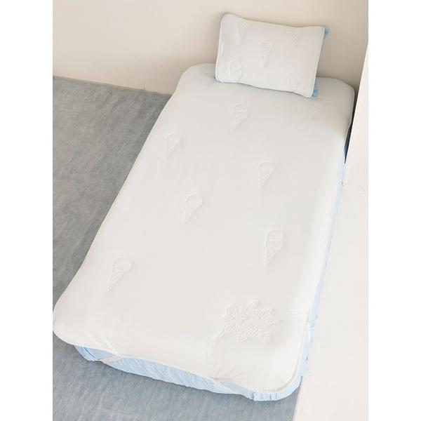 ZOZO問い合わせ番号:106012822ショップ:gelato pique，ジェラート　ピケブランド:gelato pique Sleep，ジェラートピケスリープ商品名:【Sleep】【接触冷感】アイスロゴキルト敷きパッド（シングル）カテ...