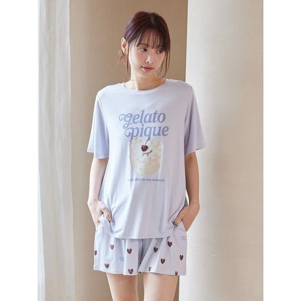 ZOZO問い合わせ番号:106012851ショップ:gelato pique，ジェラート　ピケブランド:gelato pique，ジェラートピケ商品名:【接触冷感】ハート柄ショートパンツカテゴリ:ルームウェア>ルームウェア/パジャマブ...