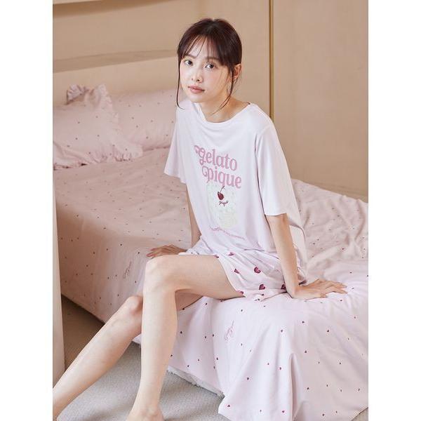 ZOZO問い合わせ番号:106012858ショップ:gelato pique，ジェラート　ピケブランド:gelato pique，ジェラートピケ商品名:【接触冷感】ケーキワンポイントTシャツカテゴリ:ルームウェア>ルームウェア/パジャ...