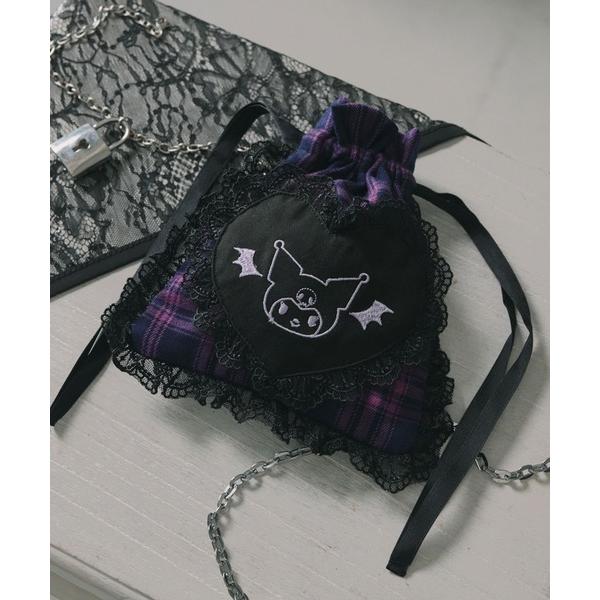 ZOZO問い合わせ番号:106012964ショップ:夢展望（YUMETENBO），ユメテンボウブランド:DearMyLove，ディアマイラブ，夢展望，ユメテンボウ商品名:【クロミ×DML】ハートフリルキンチャクポーチ【海外発送不可】カテゴリ...