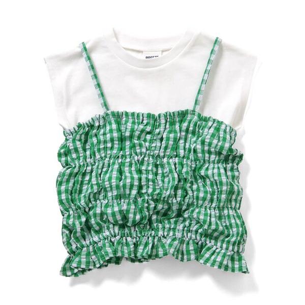 ZOZO問い合わせ番号:106013190ショップ:F.O.Online Store，エフオーオンラインストアブランド:BREEZE，ブリーズ商品名:シャーリングギンガムチェック2Pセットトップスカテゴリ:トップス>Tシャツ/カットソ...