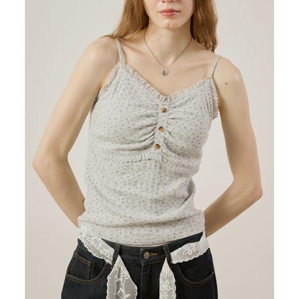 ZOZO問い合わせ番号:106013290ショップ:apres jour mignon，アプレジュールミニョンブランド:hazyl，ヘイジル商品名:eyelet gather camisole/アイレットギャザーキャミソールカテゴリ:トップ...