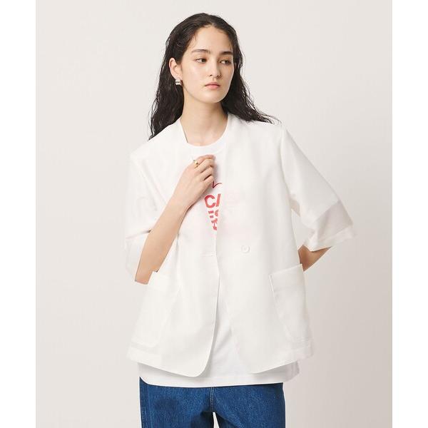 ZOZO問い合わせ番号:106013355ショップ:UNITED ARROWS，ユナイテッドアローズブランド:UNITED ARROWS，ユナイテッドアローズ商品名:シアー ノーラペル ハーフスリーブ ジャケット ‐ウォッシャブル‐カテゴリ...