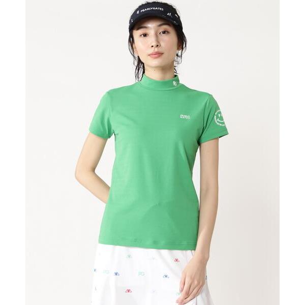 ZOZO問い合わせ番号:106013617ショップ:the HOUSE，ザハウスブランド:PEARLY GATES，パーリーゲイツ商品名:【PEARLY GATES】【PG is PG】FD30/ベア変形鹿の子ボーダー半袖ハイネックカットソ...