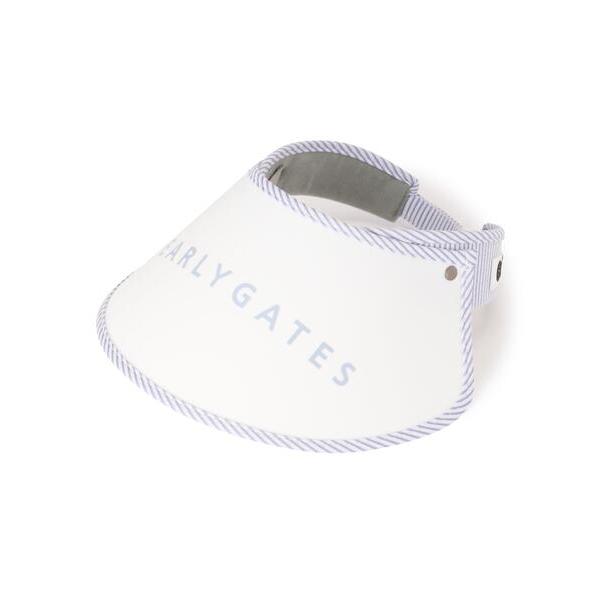 ZOZO問い合わせ番号:106013642ショップ:the HOUSE，ザハウスブランド:PEARLY GATES，パーリーゲイツ商品名:【PEARLY GATES】サッカーストライプ柄ＢＩＧブリムＶＩＳＯＲカテゴリ:帽子>サンバイザ...