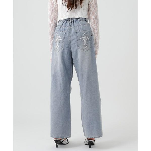 ZOZO問い合わせ番号:106014219ショップ:repipi armario，レピピアルマリオブランド:repipi armario，レピピ アルマリオ，10C REPIPI，ジューシーレピピ商品名:クロスホックデニムパンツカテゴリ:パ...