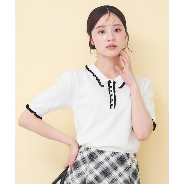 『タイムセール実施中』ZOZO問い合わせ番号:106014340ショップ:index，インデックスブランド:index，インデックス商品名:ミニフリル衿付きポロニット【洗濯機OK／抗ピル】カテゴリ:トップス>ニット/セーターブランド品...