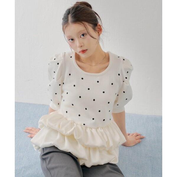 ZOZO問い合わせ番号:106014410ショップ:Chico，チコブランド:Chico，チコ商品名:【SALON by Chico】5分袖ドットバルーンペプラムパワショルニットカテゴリ:トップス>ニット/セーターブランド品番:CHS...