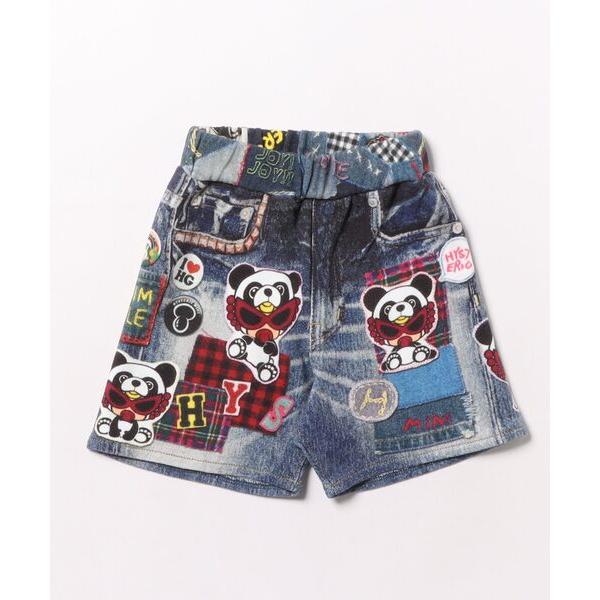 ZOZO問い合わせ番号:106014891ショップ:HYSTERIC MINI，ヒステリックミニブランド:HYSTERIC MINI，ヒステリックミニ商品名:PANDA MINI 裏毛 Like a denim Viscotex ハーフパン...