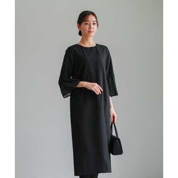 ZOZO問い合わせ番号:106015383ショップ:White Collection，ホワイトコレクションブランド:White Collection，ホワイトコレクション商品名:喪服・礼服【洗えるフォーマル】フロント開き・フレアシフォン袖ワ...