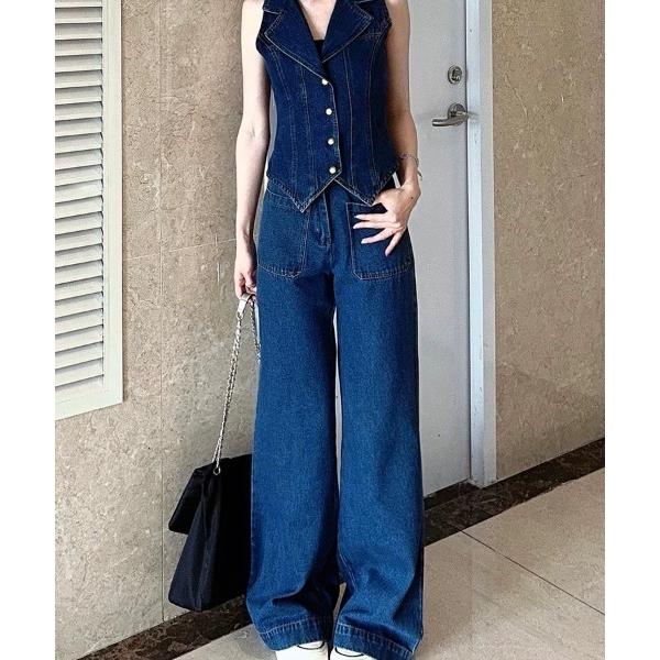 ZOZO問い合わせ番号:106015880ショップ:VIBGYOR，ヴィブジョーブランド:VIBGYOR，ヴィブジョー商品名:【LAMPOON】デニムノースリーブセットアップカテゴリ:ジャケット/アウター>セットアップブランド品番:L...