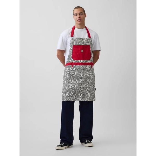 ZOZO問い合わせ番号:106016147ショップ:GAP，ギャップブランド:GAP，ギャップ商品名:キース・ヘリング キャンバス エプロンカテゴリ:食器/キッチン>エプロンブランド品番:900713素材:コットン100%カラー:チャ...