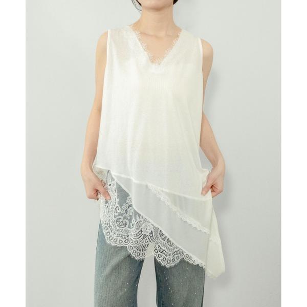 ZOZO問い合わせ番号:106016502ショップ:by muni:r，バイ ムニールブランド:on:nue，オンニュ商品名:【on:nue】[着用動画あり！] ヘムレースノースリーブトップス /2026 SS COLLECTIONカテゴリ...