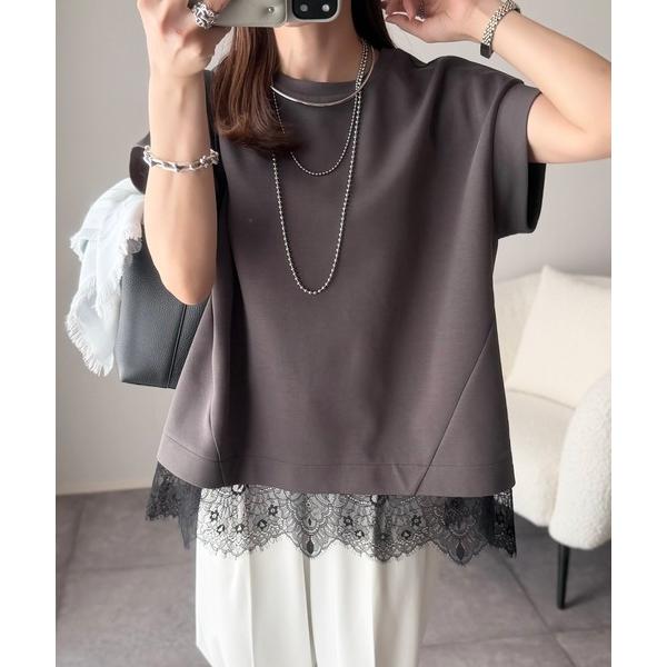 ZOZO問い合わせ番号:106018047ショップ:STYLEDOOR，スタイルドアブランド:Emma Taylor，エマテイラー，STYLEDOOR，スタイルドア商品名:ライトダンボールレースヘムプルオーバーカテゴリ:トップス>Tシ...