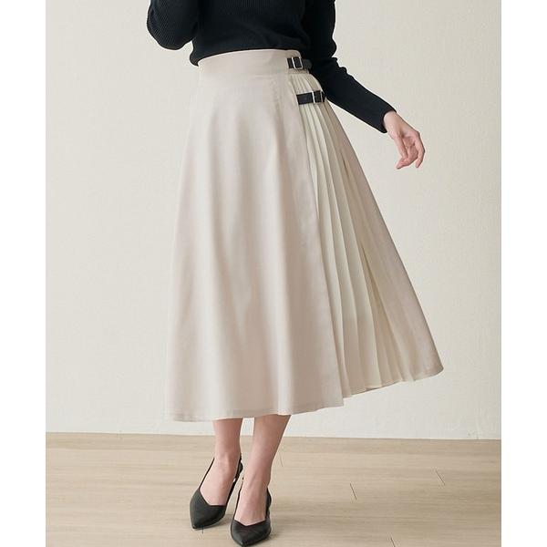 ZOZO問い合わせ番号:106018240ショップ:Bonjour Sagan，ボンジュールサガンブランド:Nohea，ノヘア，Fetchcollection，フェッチコレクション商品名:麻調合繊車ヒダプリーツ切替 ラップ風合皮バックル付L...