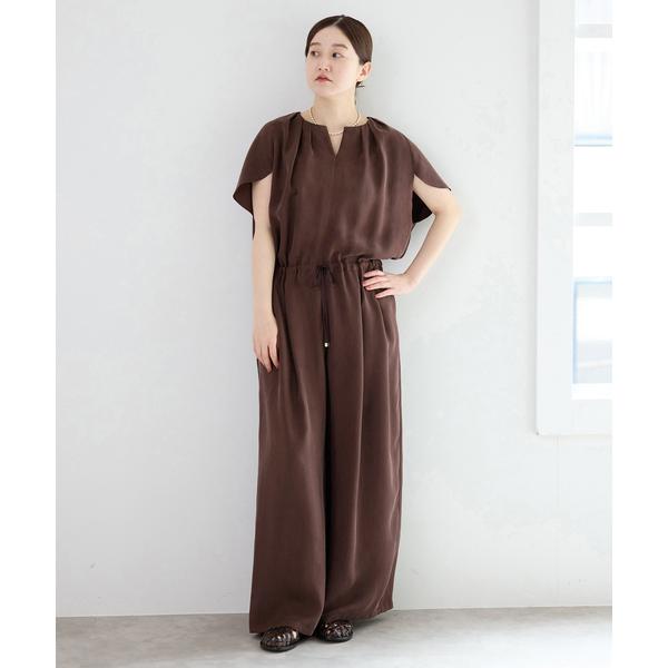 ZOZO問い合わせ番号:106018538ショップ:IENA，イエナブランド:IENA，イエナ商品名:《接触冷感/手洗い可》キュプラオーバーフレンチオールインワンカテゴリ:オールインワン・サロペット>つなぎ/オールインワンブランド品番...