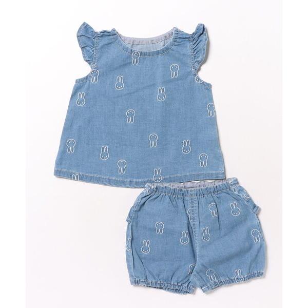 ※このアイテムは返品・交換対象外商品です。ZOZO問い合わせ番号:106053848ショップ:HAKKA，ハッカブランド:hakka baby，ハッカベビー商品名:[ベビー]ミッフィー【ミッフィー】総柄刺繍デニムチュニックパンツセットカテゴ...