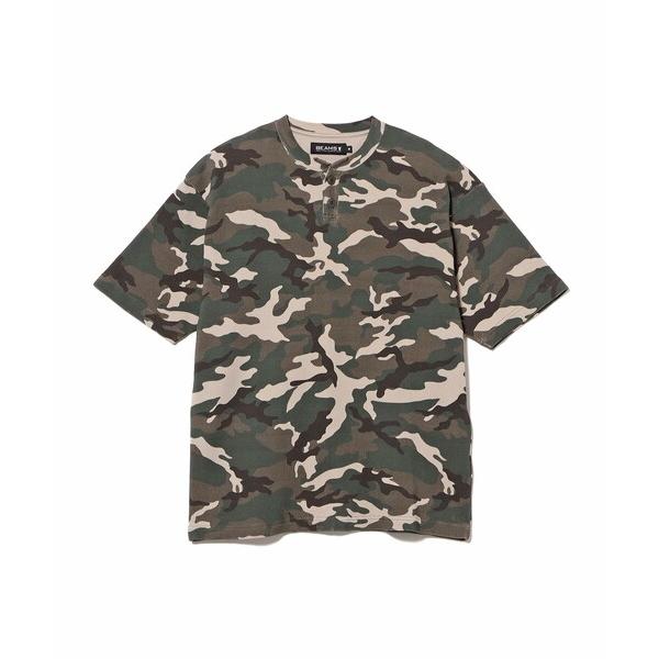 ZOZO問い合わせ番号:106054493ショップ:BEAMS MEN，ビームス メンブランド:BEAMS T，ビームスティー商品名:Camo Waffle Henley Neck T-shirtカテゴリ:トップス>Tシャツ/カットソ...