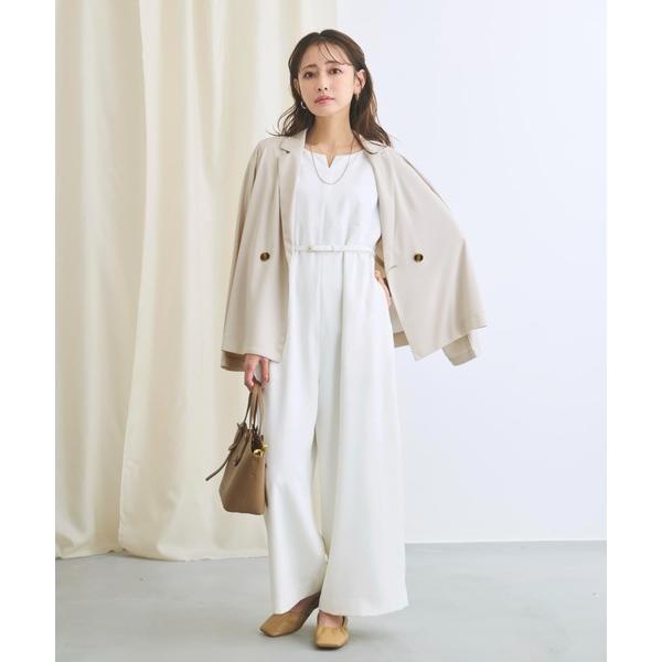 ZOZO問い合わせ番号:106054892ショップ:COHINA STORE，コヒナストアブランド:COHINA，コヒナ商品名:キーネックとろみオールインワン 【低身長・小柄女性】カテゴリ:オールインワン・サロペット>つなぎ/オールイ...