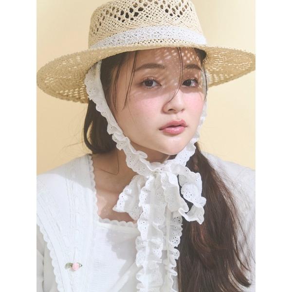 ZOZO問い合わせ番号:106054914ショップ:merry jenny，メリージェニーブランド:merry jenny，メリージェニー商品名:ハートレースストローハットカテゴリ:帽子>ハットブランド品番:282631000101素...