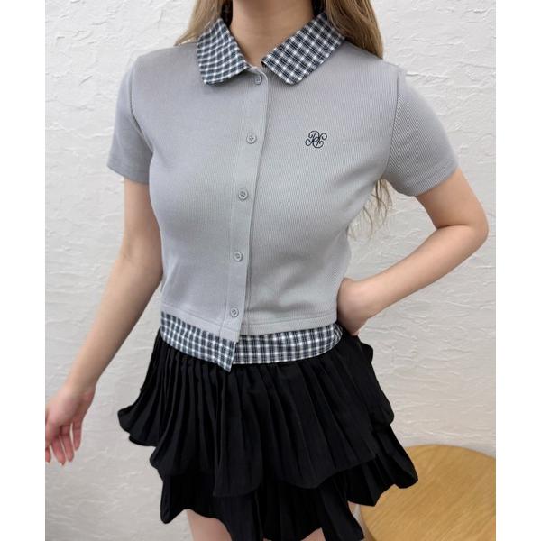 ZOZO問い合わせ番号:106055150ショップ:WEGO，ウィゴーブランド:PHILLY，フィリー，WEGO，ウィゴー商品名:チェックドッキング半袖カーデトップスカテゴリ:トップス>Tシャツ/カットソーブランド品番:PL26SM0...