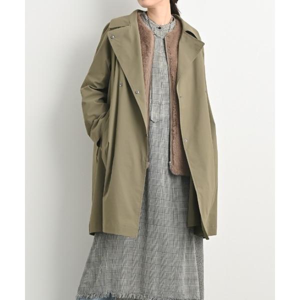 ZOZO問い合わせ番号:106055229ショップ:ISOOK，アイスーブランド:aunt lily，アントリリー，ISOOK，アイスー商品名:フェイクファーベスト付ダブルフロントコート｜撥水 軽量 ストレッチ 3WAY アウター きれいめ...