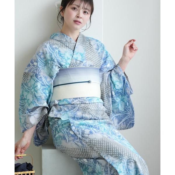 ZOZO問い合わせ番号:106055357ショップ:utatane，ウタタネブランド:utatane，ウタタネ商品名:有松絞り浴衣3点セット utatane 水風の花カテゴリ:水着/着物・浴衣>浴衣ブランド品番:5010292011素...