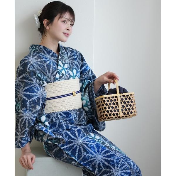 ZOZO問い合わせ番号:106055368ショップ:utatane，ウタタネブランド:utatane，ウタタネ商品名:有松絞り浴衣3点セット utatane 藍花麻カテゴリ:水着/着物・浴衣>浴衣ブランド品番:5010293111素材...