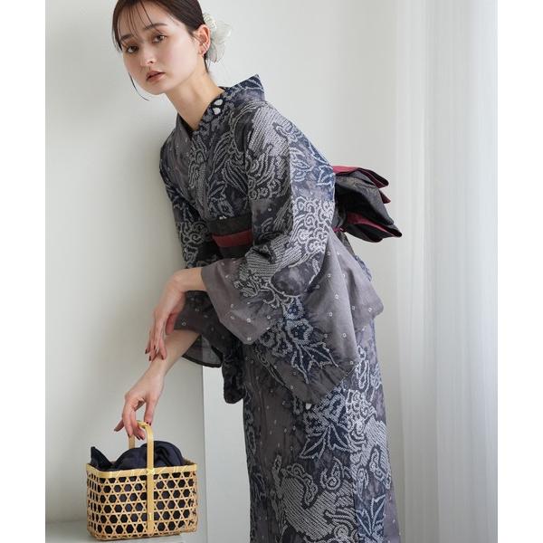 ZOZO問い合わせ番号:106055372ショップ:utatane，ウタタネブランド:utatane，ウタタネ商品名:有松絞り浴衣3点セット utatane 藤影の唐獅子カテゴリ:水着/着物・浴衣>浴衣ブランド品番:501029351...