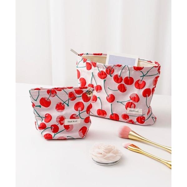 『タイムセール実施中』ZOZO問い合わせ番号:106055822ショップ:CERCA，チェルカブランド:Pochi Pouch，ポチポーチ商品名:Pochi Pouch/【選べる2サイズ】チェリー柄 コスメポーチ / くすみピンクカテゴリ:...