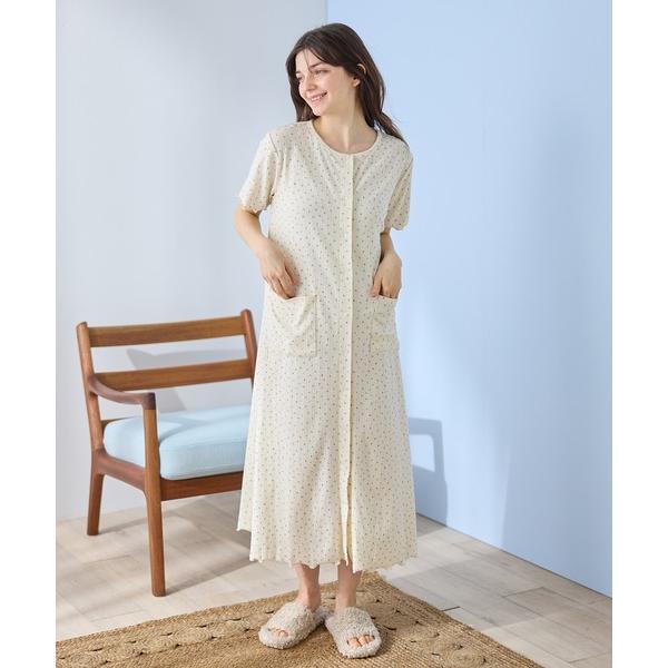 ZOZO問い合わせ番号:106056137ショップ:cross marche，クロスマルシェブランド:Rosemadame，ローズマダム商品名:パターンメッシュ小花柄ネグリジェ/ワンピースパジャマ/マタニティパジャマ（マタニティ/授乳服）上...