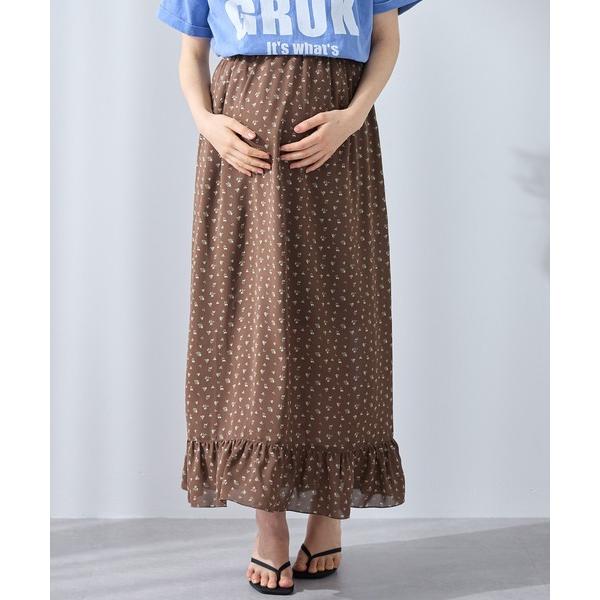 ZOZO問い合わせ番号:106056287ショップ:cross marche，クロスマルシェブランド:Rosemadame，ローズマダム商品名:レトロフラワー フリルスカート/マタニティスカート（マタニティ/授乳服) 妊婦服 産前・産後対応...
