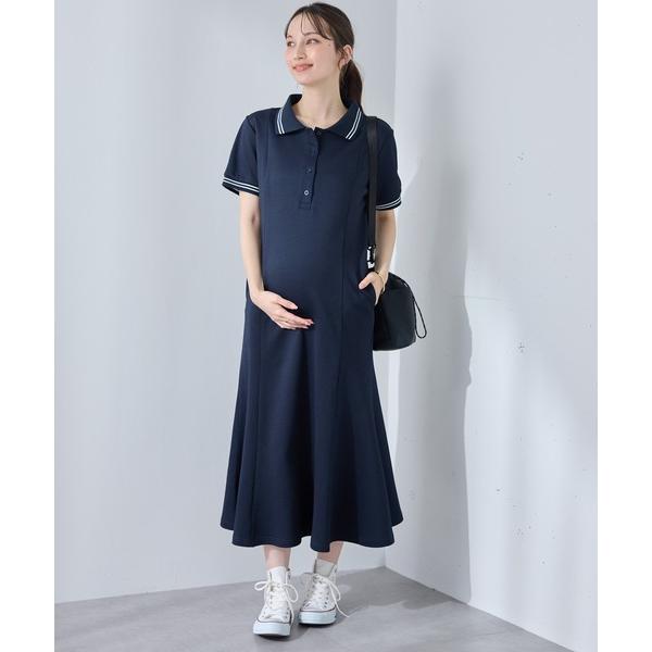 ZOZO問い合わせ番号:106056291ショップ:cross marche，クロスマルシェブランド:Rosemadame，ローズマダム商品名:マーメイド ポロワンピース/マタニティワンピース（マタニティ/授乳服）授乳口付き 授乳楽々 妊婦...