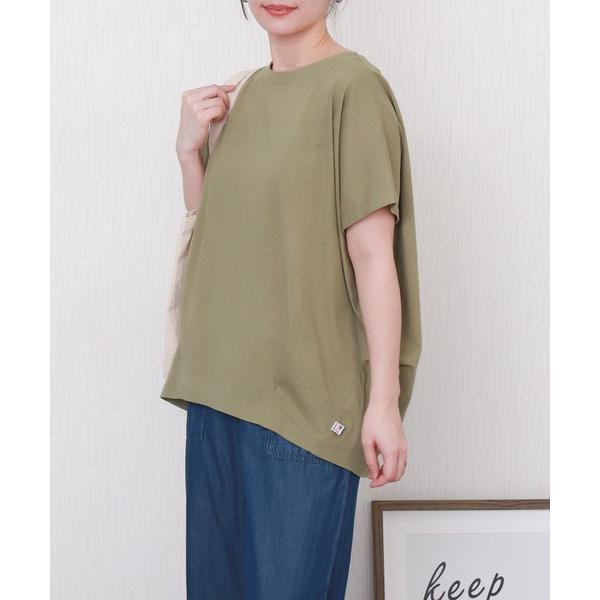 『タイムセール実施中』ZOZO問い合わせ番号:106057087ショップ:libelle more，リベル モアブランド:libelle more，リベル モア商品名:【接触冷感】USAコットン裾タック半袖プルオーバーカテゴリ:トップス&g...