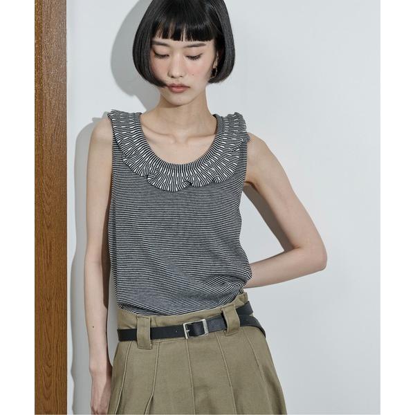 ZOZO問い合わせ番号:106081454ショップ:Auntie Rosa，アンティローザブランド:THE YOn，ザヨン商品名:フリルネックノースリニットトップスカテゴリ:トップス>ニット/セーターブランド品番:TY00000493...