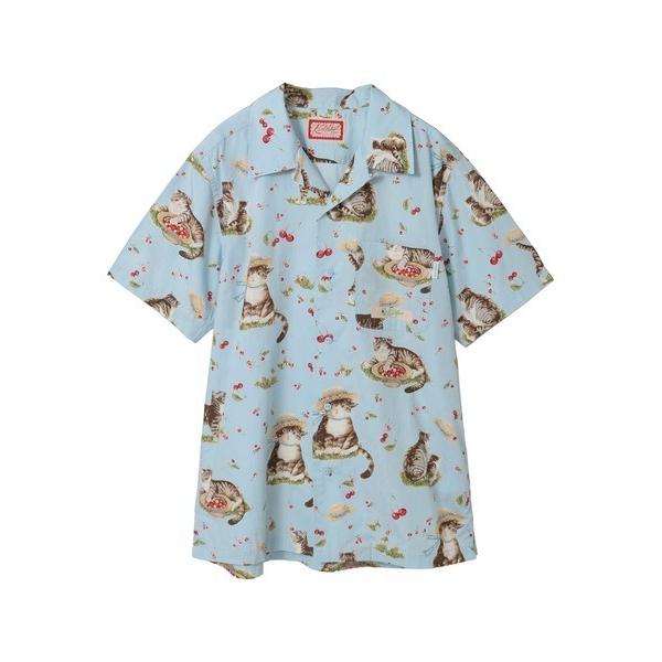 ZOZO問い合わせ番号:106094461ショップ:PINK HOUSE，ピンクハウスブランド:KARL HELMUT，カールヘルム商品名:さくらんぼの丘のねこプリントシャツブラウスカテゴリ:トップス>シャツ/ブラウスブランド品番:A...