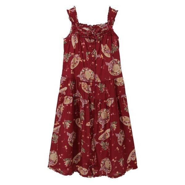 ZOZO問い合わせ番号:106094472ショップ:PINK HOUSE，ピンクハウスブランド:PINK HOUSE，ピンクハウス商品名:さくらんぼの日曜日プリントノースリーブワンピースカテゴリ:ワンピース/ドレス>ワンピースブランド...