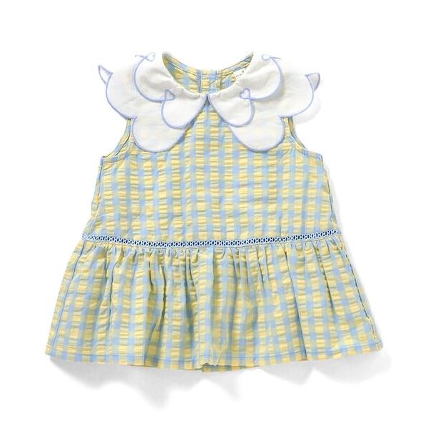 ZOZO問い合わせ番号:106094890ショップ:F.O.Online Store，エフオーオンラインストアブランド:apres les cours，アプレレクール商品名:カラーストライプ・ギンガムスカラップハート衿チュニックカテゴリ:ト...