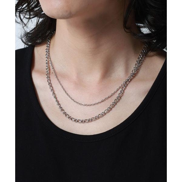 ZOZO問い合わせ番号:106094936ショップ:RAGEBLUE，レイジブルーブランド:RAGEBLUE，レイジブルー商品名:Stainless Double Chain Necklace / ス/テンレスダブルチェーンネックレスカテゴ...
