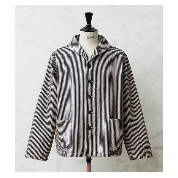 ZOZO問い合わせ番号:106095837ショップ:WAIPER，ワイパーブランド:WAIPER.inc，ワイパーインク商品名:WAIPER.inc 米軍 U.S.NAVY PRISONER ヒッコリーショールカラージャケット MADE O...